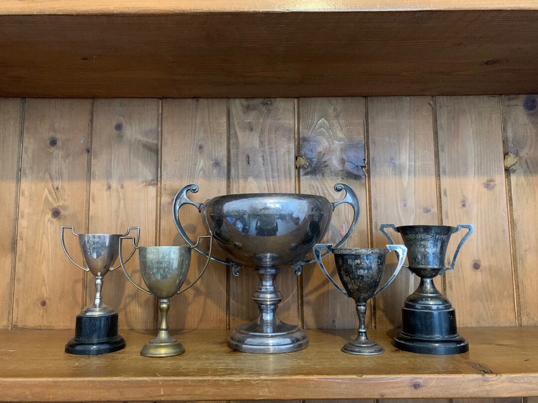 Vintage Collection of 5 Silver Plate Trophies, Trophy, Trophies ...