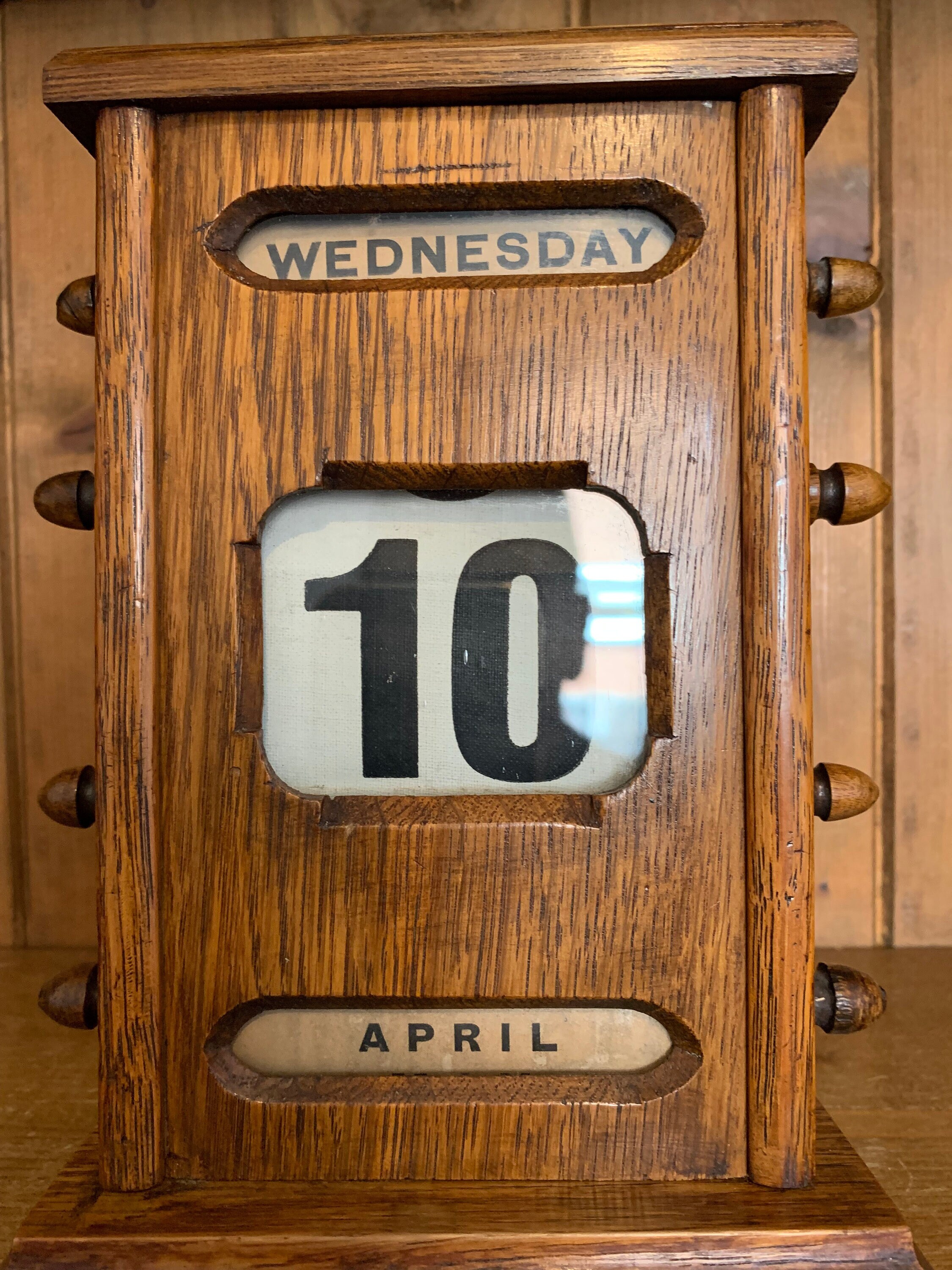 Antique 1900s Oak Perpetual Calendar, Perpetual Calendar, Calendar ...