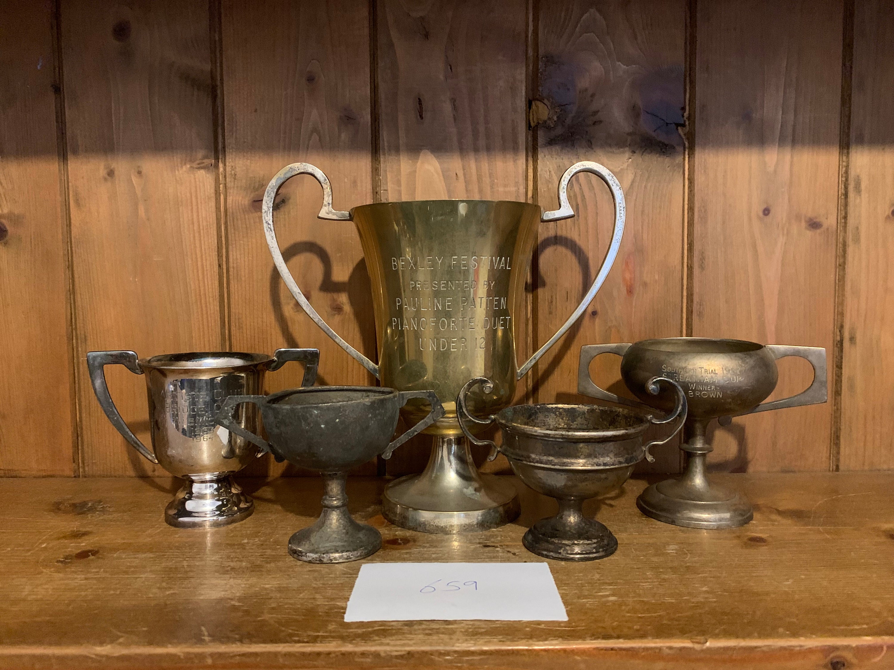 Vintage Collection of 5 Silver Plate Trophies, Trophy, Trophies ...