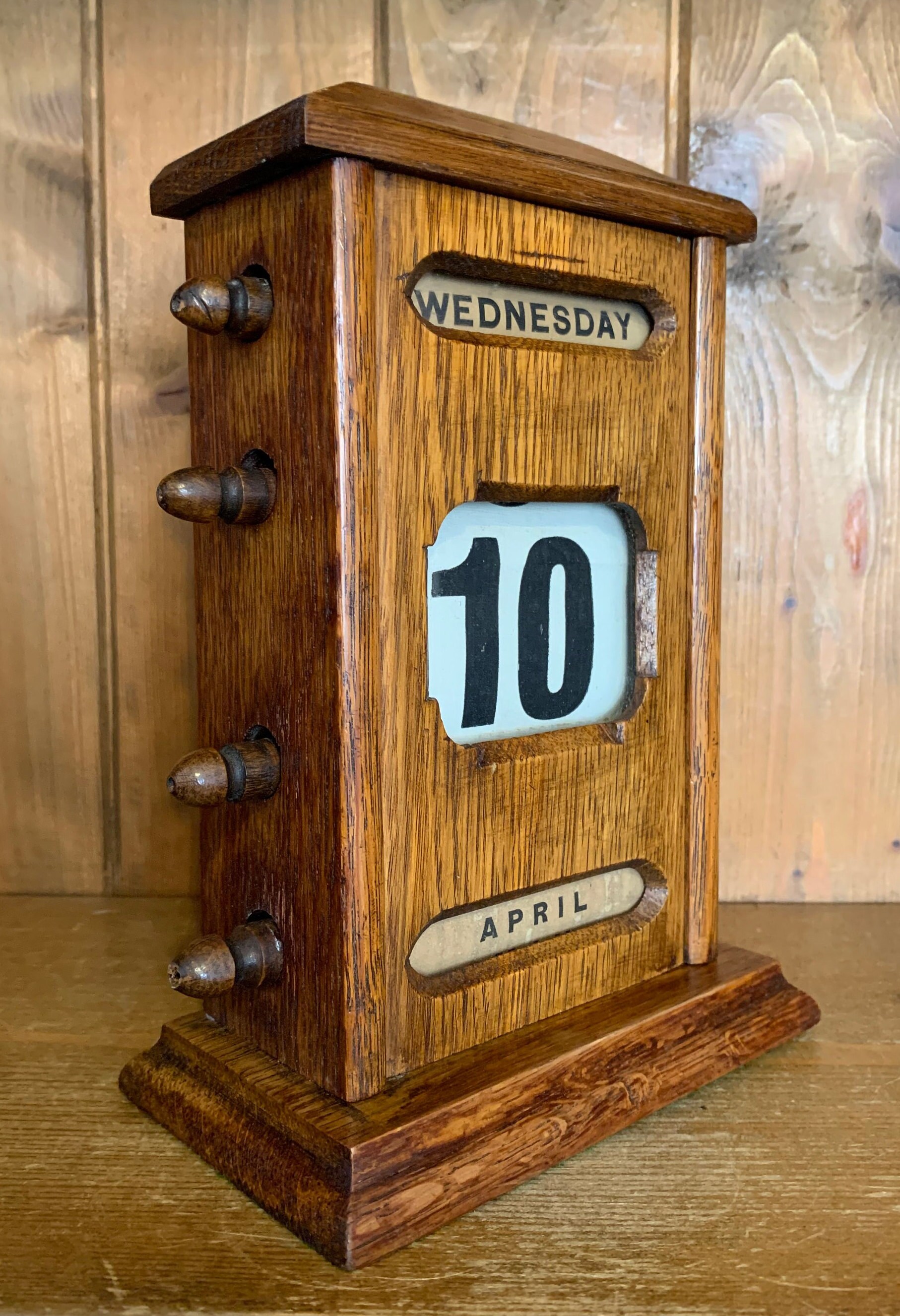 Antique 1900s Oak Perpetual Calendar, Perpetual Calendar, Calendar ...