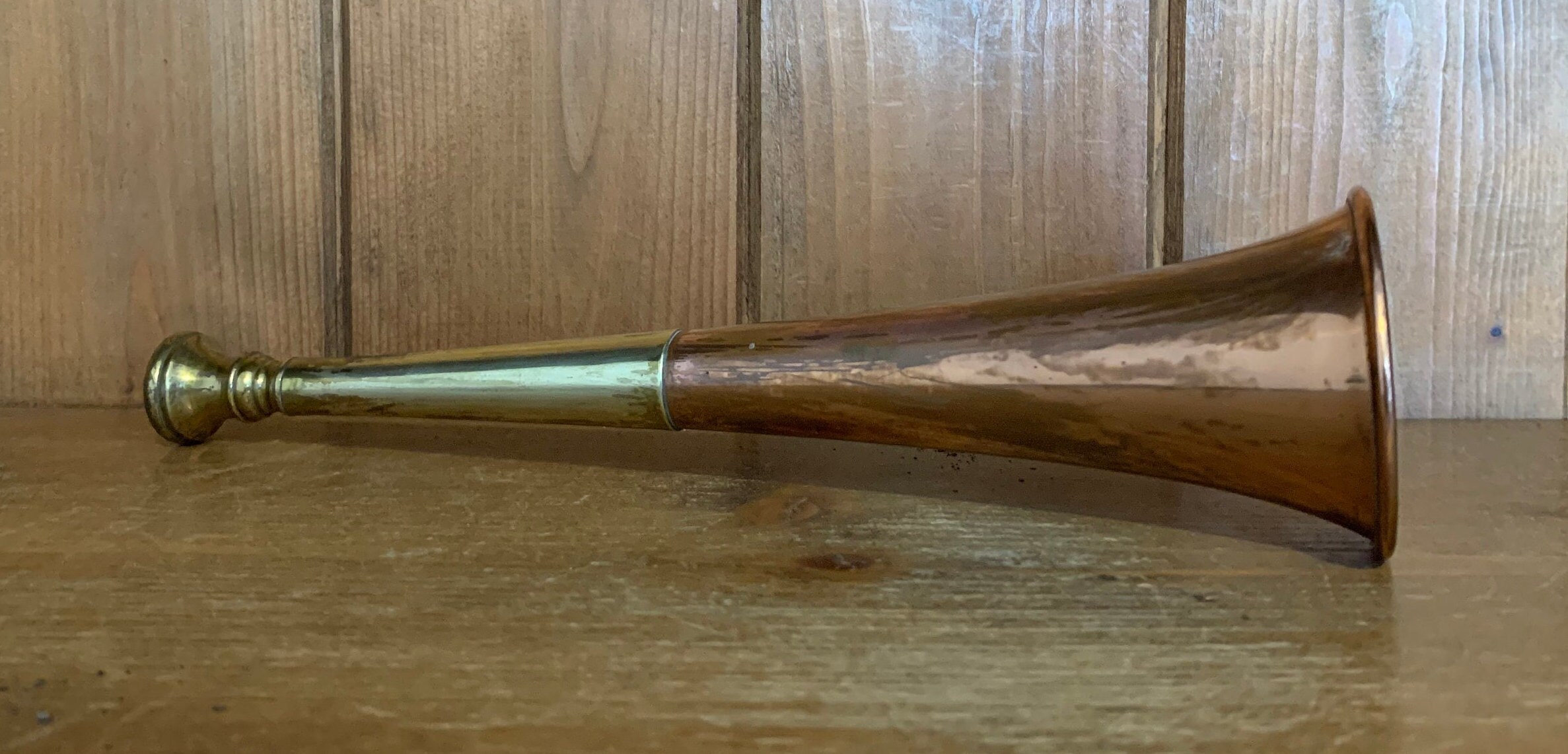 Antique English Copper & Brass Hunting Horn, Copper, Horn, Hunting Horn ...