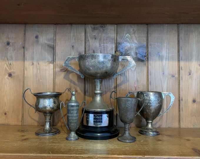 Vintage Collection of 5 Silver Plate Sporting Trophies, Trophy ...