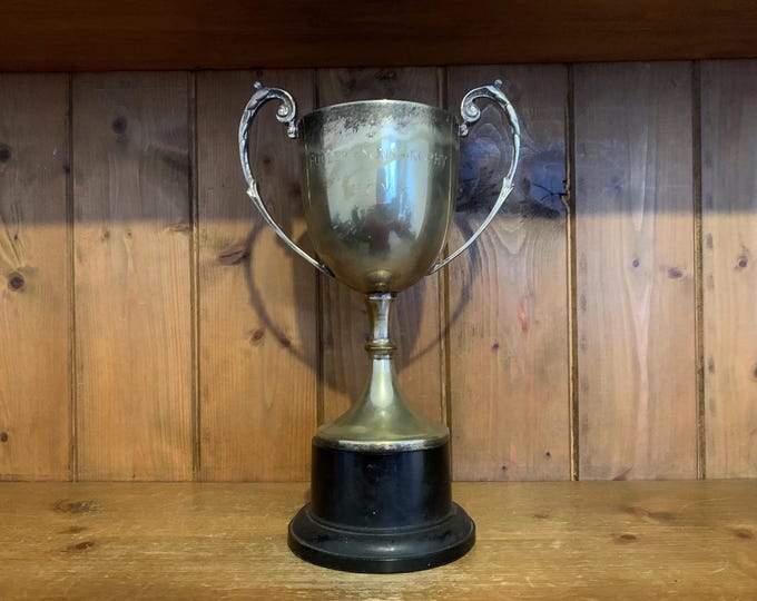 Large Vintage Silver Plate Trophy, Trophy, Trophies, Loving Cup, Large ...