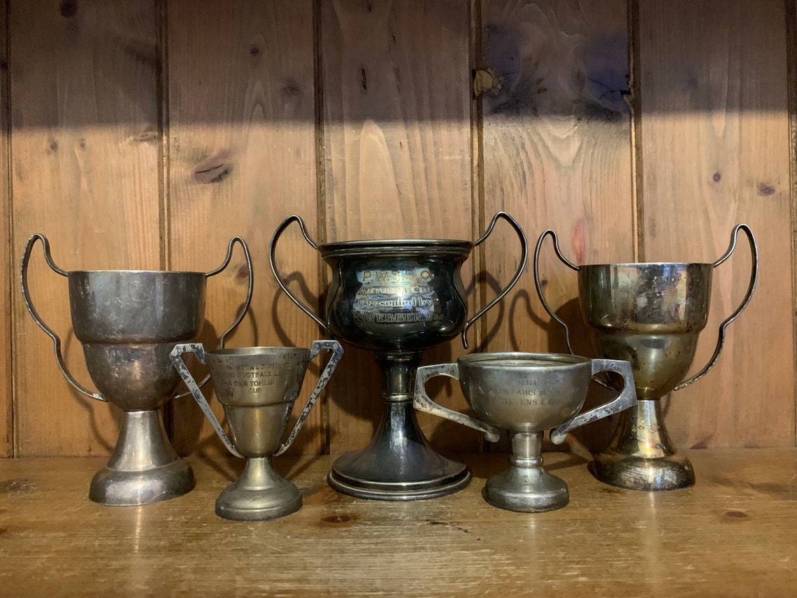 Vintage Collection of 5 Silver Plate Trophies, Trophy, Trophies ...