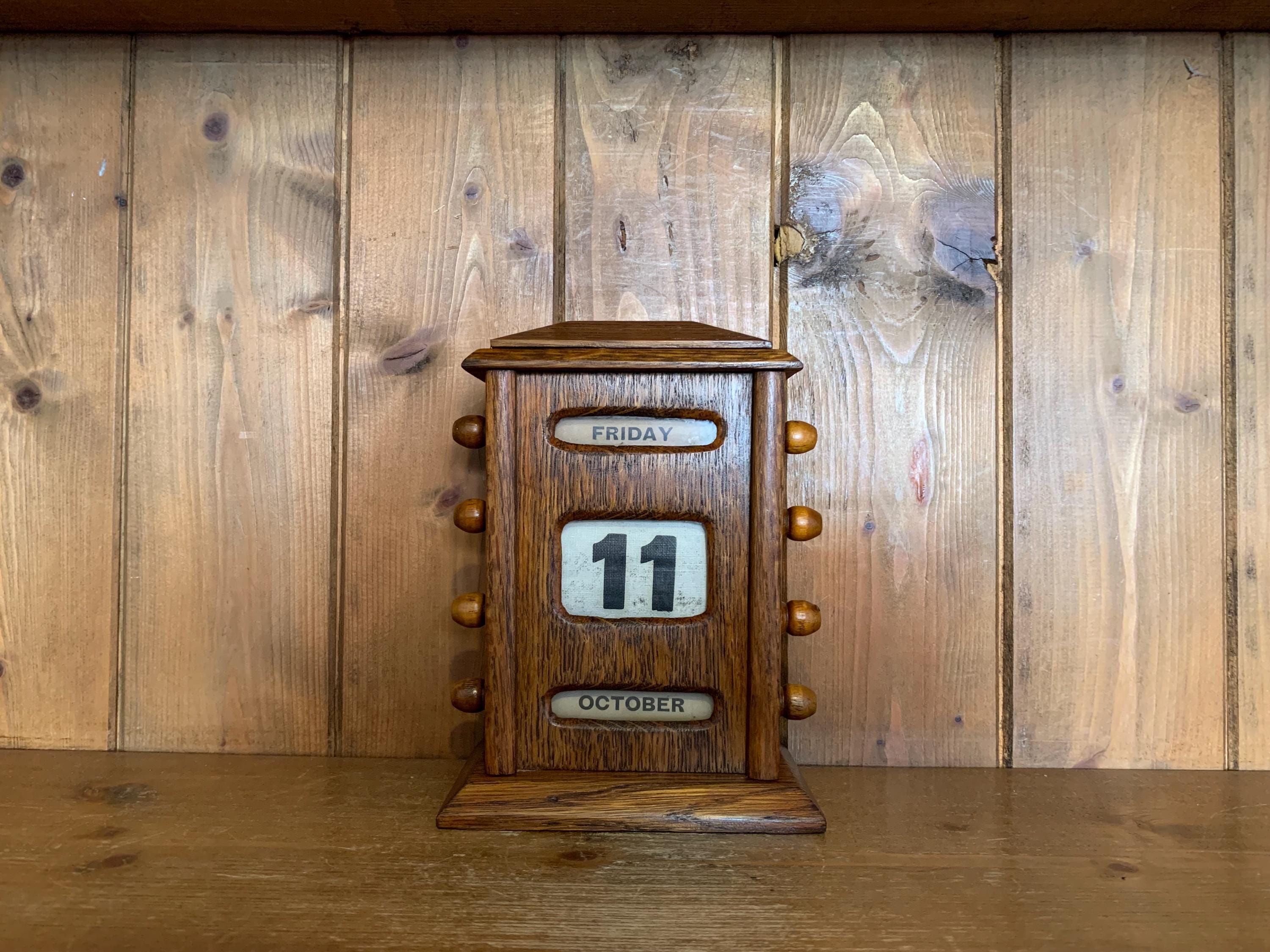 Antique 1900s Oak Perpetual Calendar, Perpetual Calendar, Calendar ...
