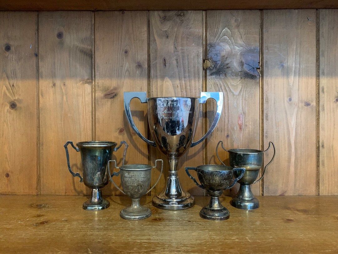 Vintage Collection of 5 Silver Plate Sporting Trophies, Trophy ...