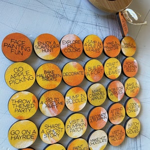 Fall Family Fun - Fall Activity Token Jar - 30 Wood Tokens - Etsy