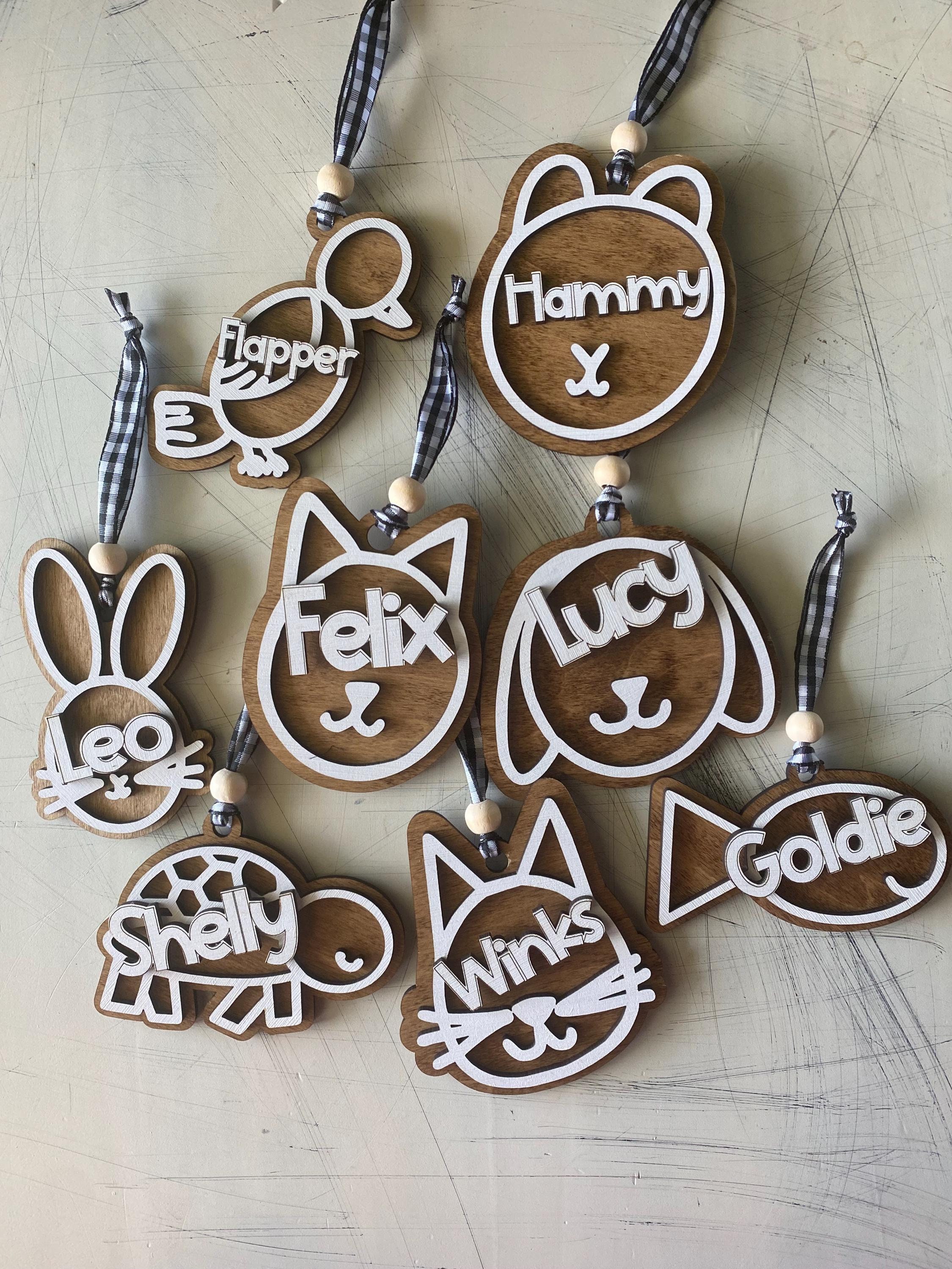 Personalized Pet Ornaments - Animal Doodles With Your Pet's Name - Etsy