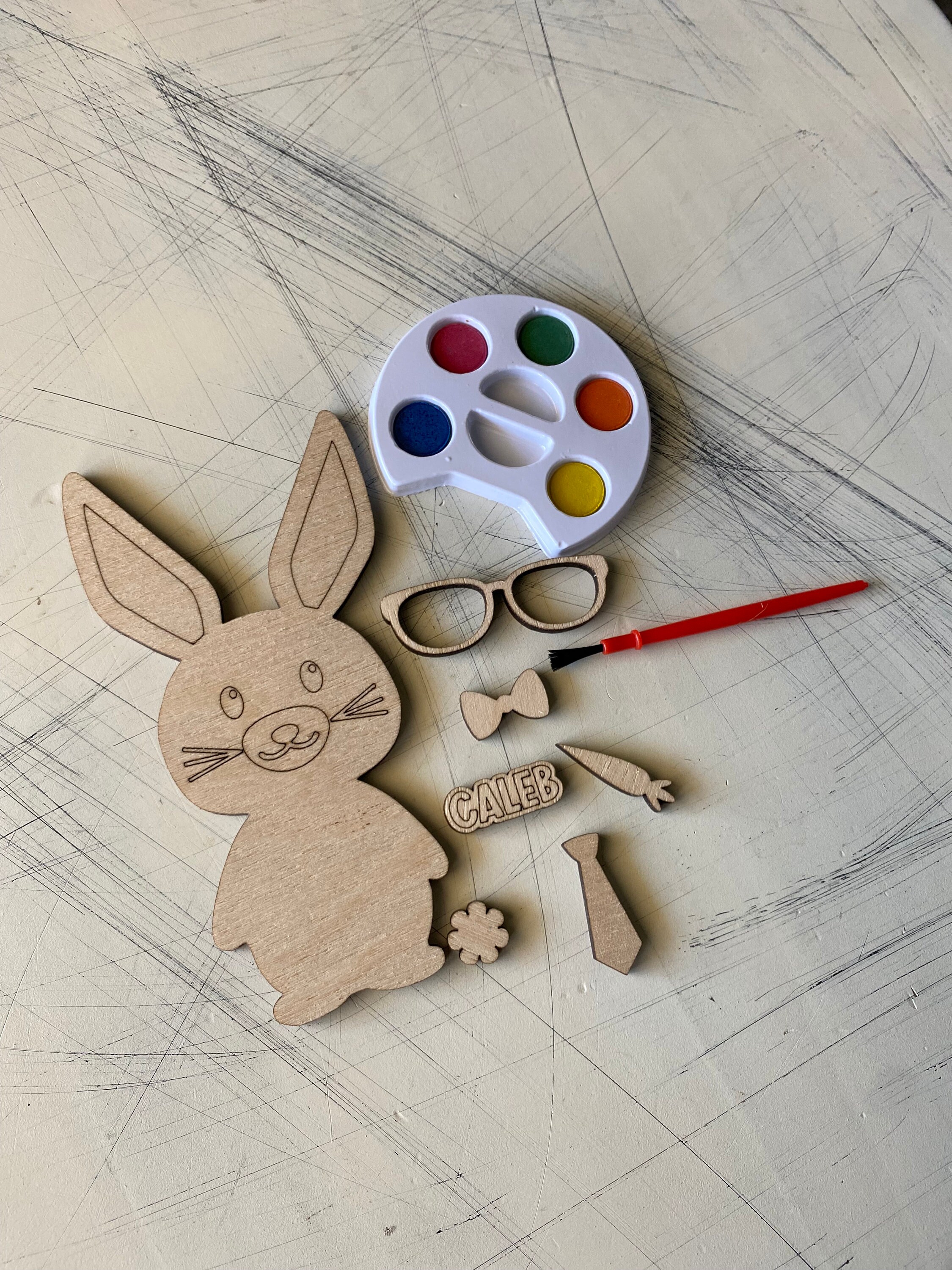 Personalized Build Your Own Bunny Paint Kit for Kids - Wood Canvas and ...