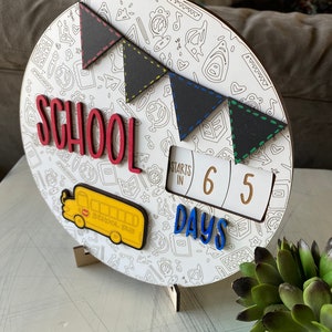 School Countdown Calendar Sign With Self-contained Numbers - Etsy