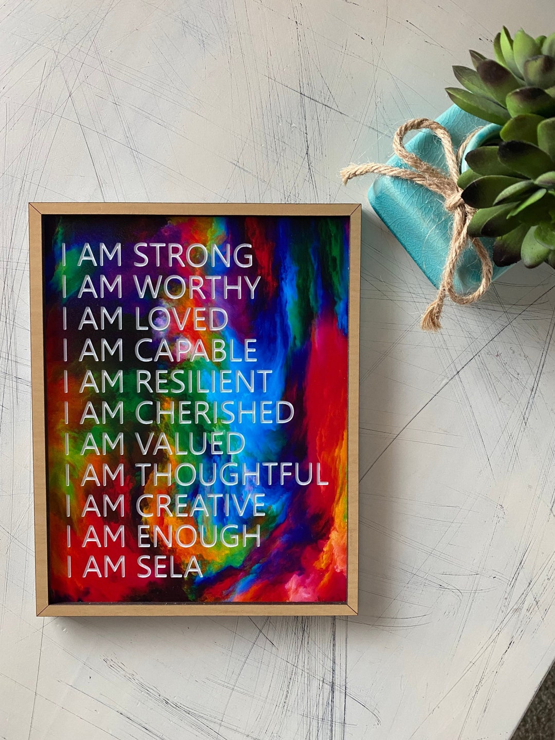 Personalized Rainbow Positive Affirmation Sign - Etsy