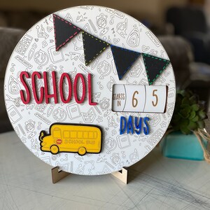 School Countdown Calendar Sign With Self-contained Numbers - Etsy