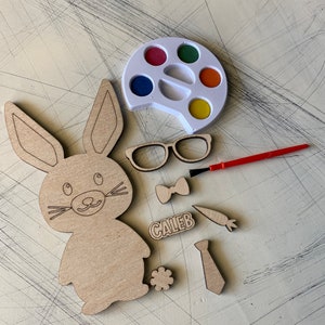 Personalized Build Your Own Bunny Paint Kit for Kids - Wood Canvas and ...