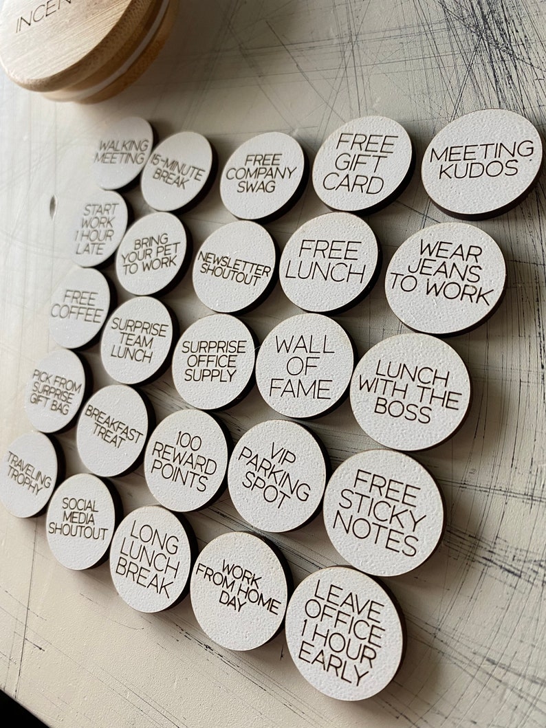 Employee Rewards & Incentives Token Jar Includes 25 Tokens - Etsy