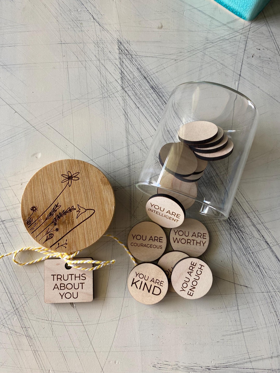 Truths About You - Positive Affirmation Token Jar Gift in Your Choice ...