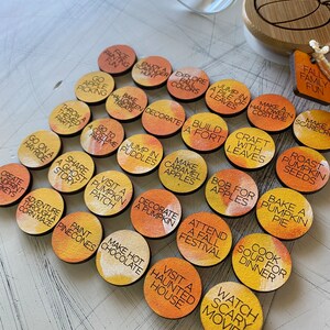 Fall Family Fun - Fall Activity Token Jar - 30 Wood Tokens - Etsy