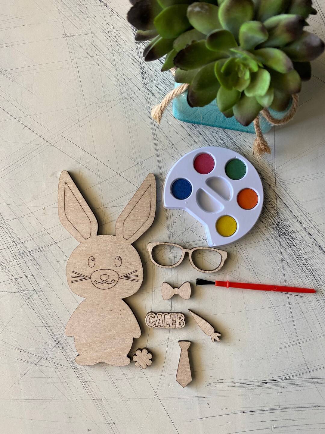 Personalized Build Your Own Bunny Paint Kit for Kids - Wood Canvas and ...