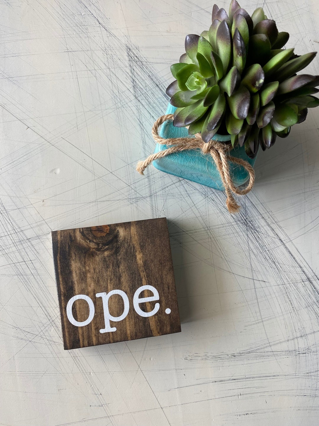 Ope. - Wisconsin Inspired Wood Mini Sign - Funny Midwestern Shelf Decor ...