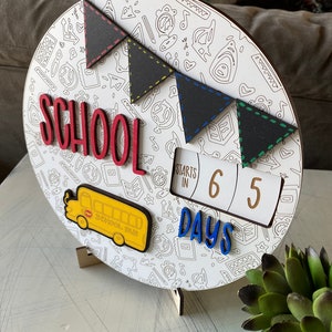 School Countdown Calendar Sign With Self-contained Numbers - Etsy