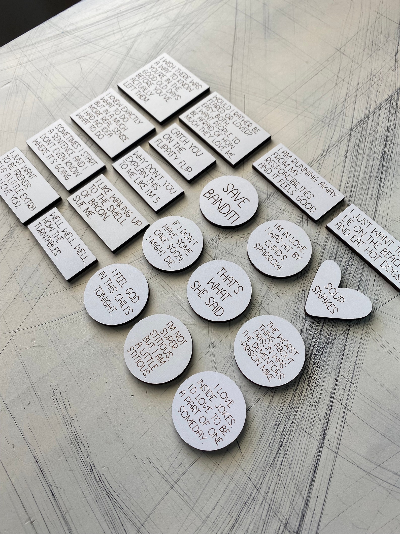The Office Magnet Set - Set of 20 Conversational Wood Magnets - Etsy