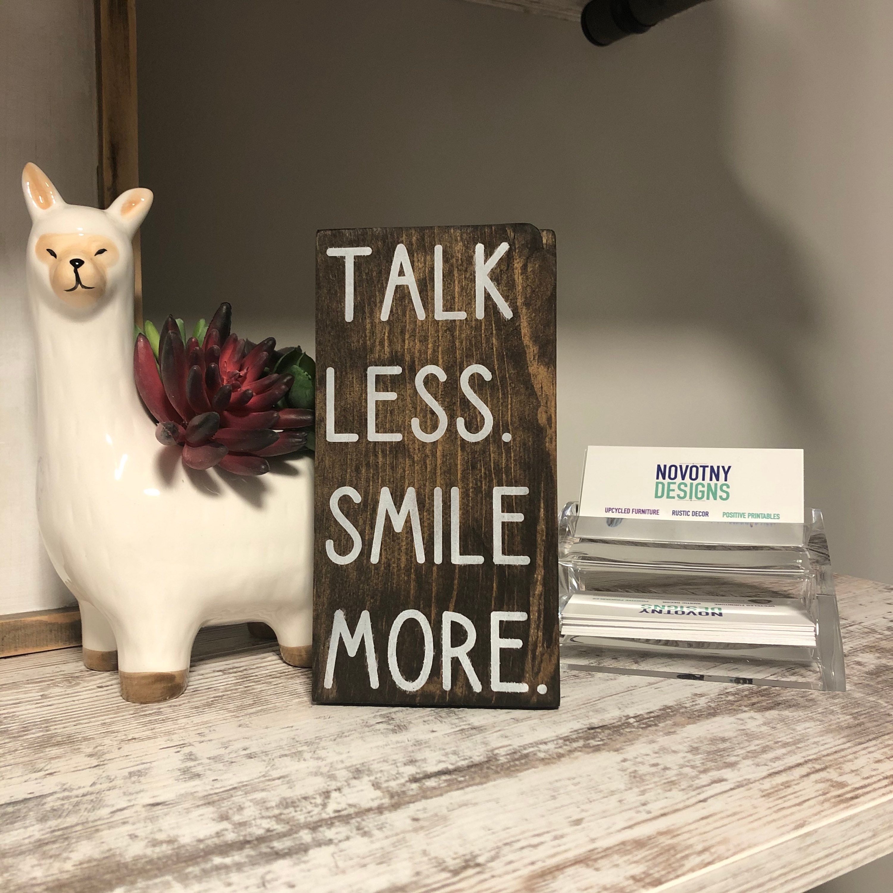 Talk Less. Smile More. Hamilton Wood Mini Sign - Etsy
