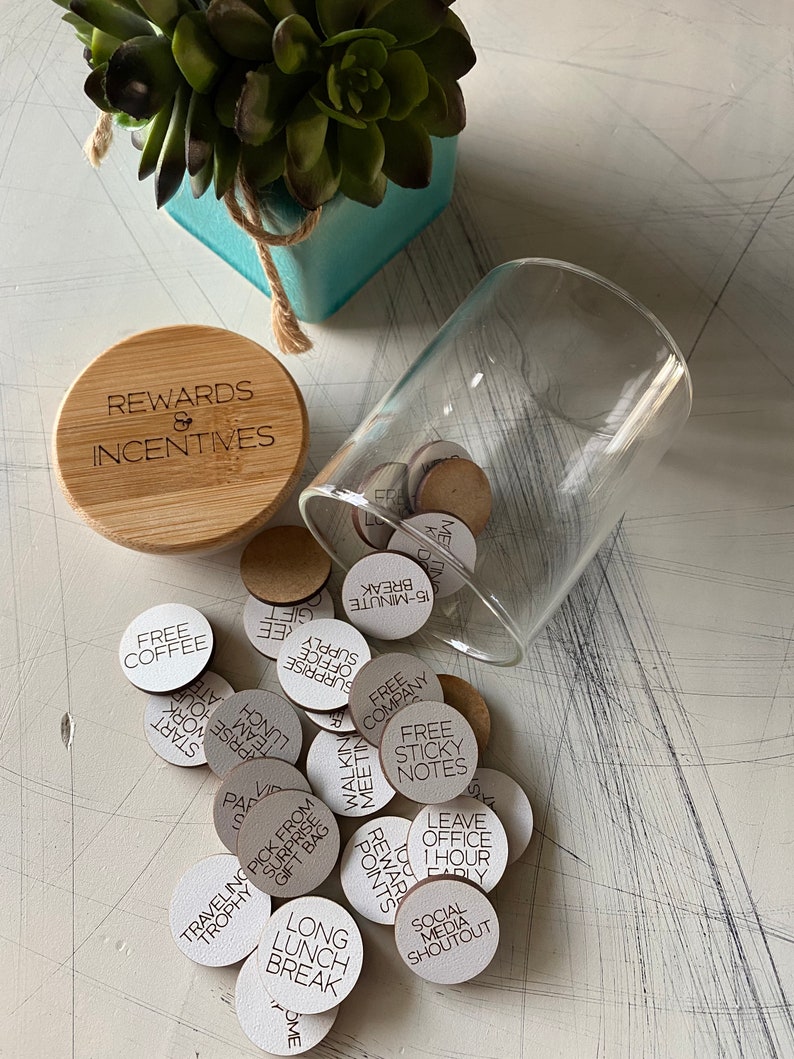 Employee Rewards & Incentives Token Jar Includes 25 Tokens - Etsy