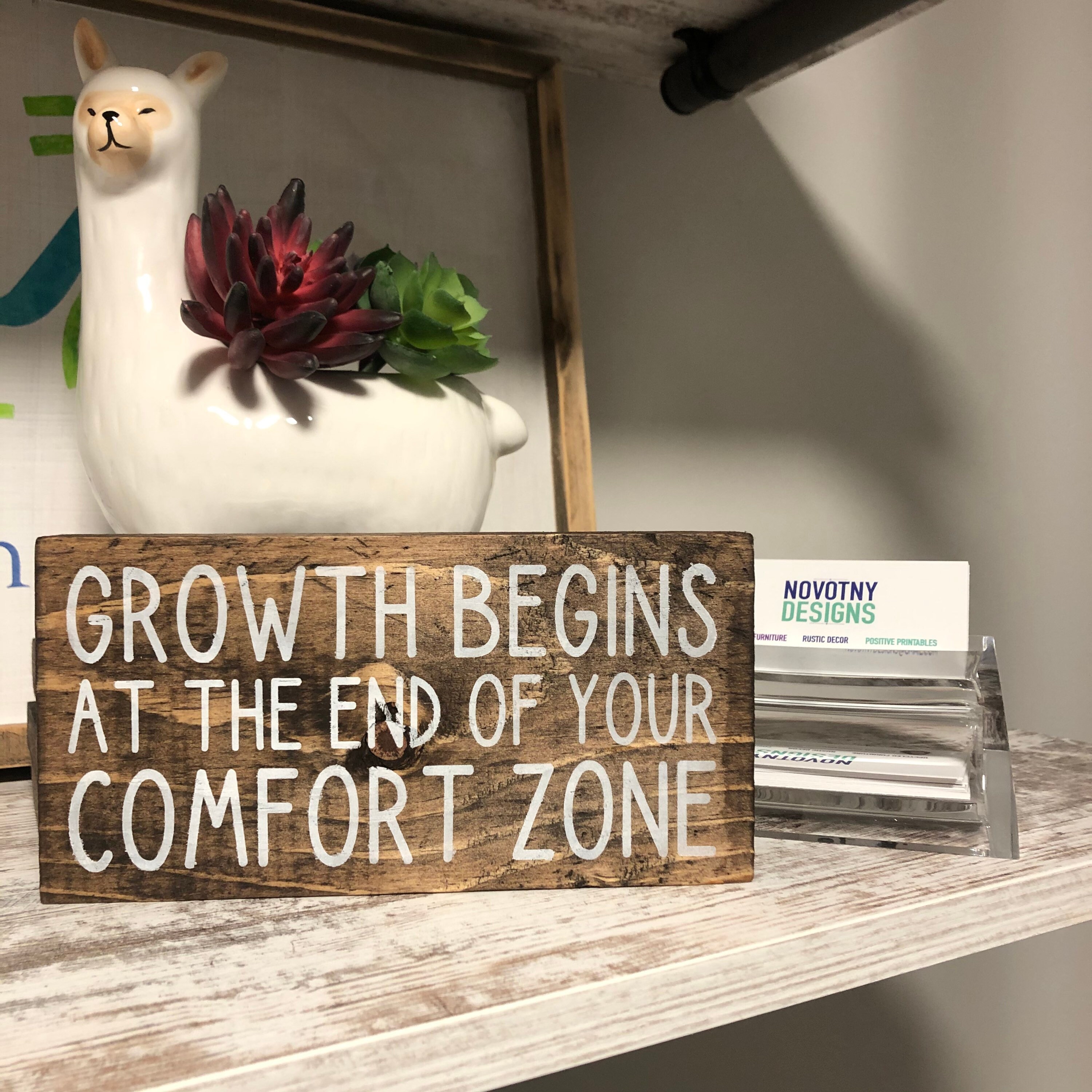 Growth begins at the end of your comfort zone wood mini sign | Etsy