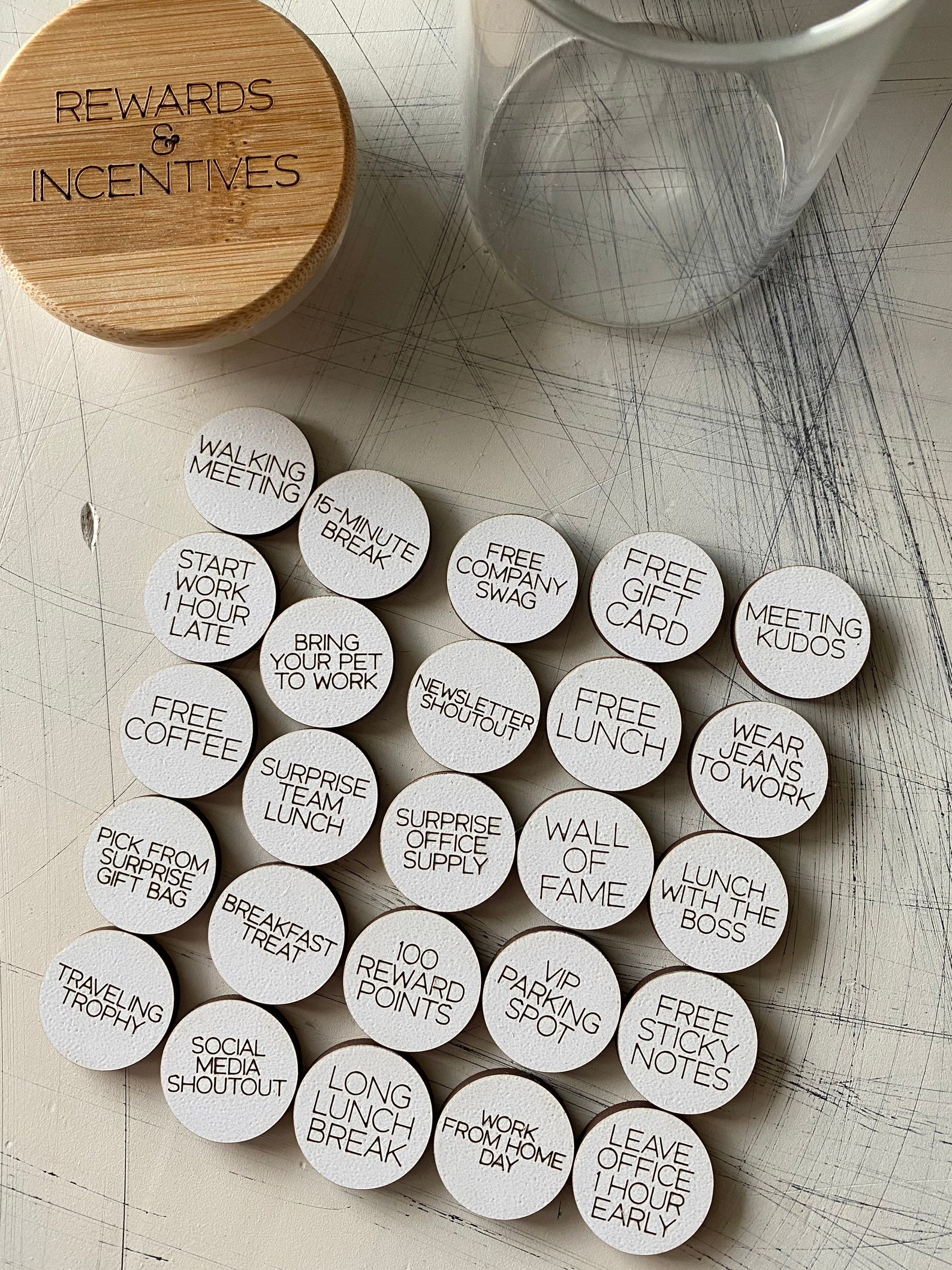 Employee Rewards & Incentives Token Jar Includes 25 Tokens - Etsy