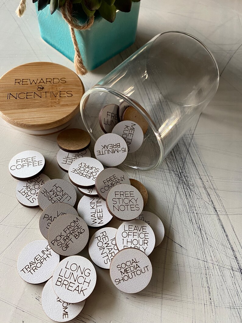 Employee Rewards & Incentives Token Jar Includes 25 Tokens - Etsy