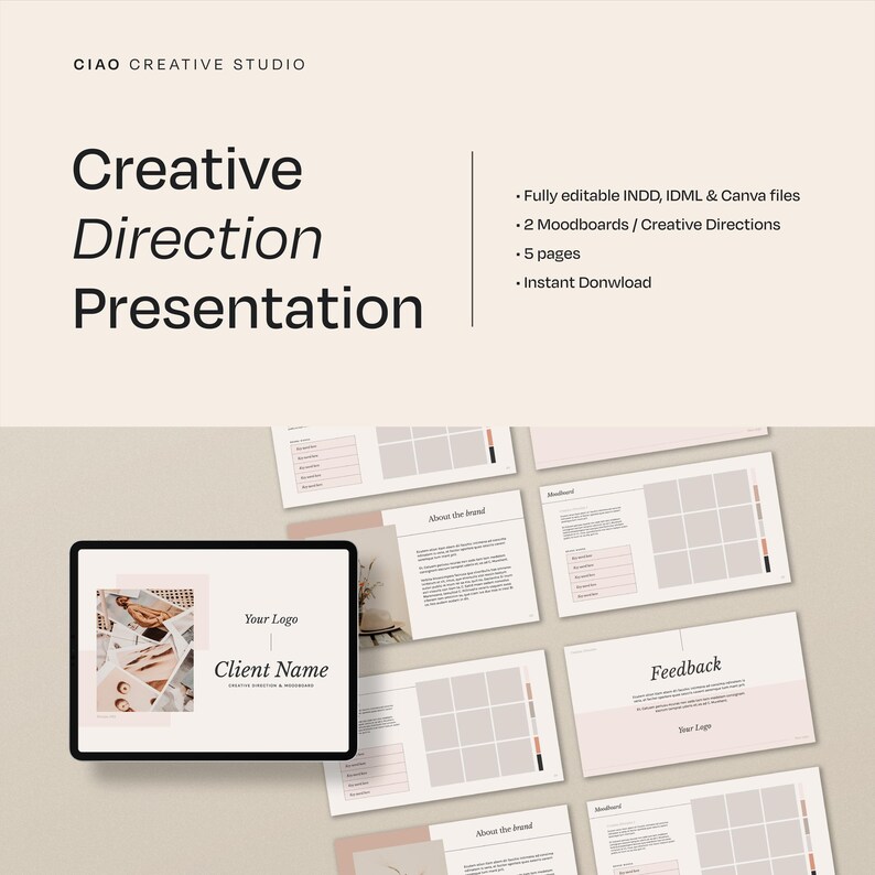 Creative Direction Presentation Template, Moodboard, Brand Direction ...
