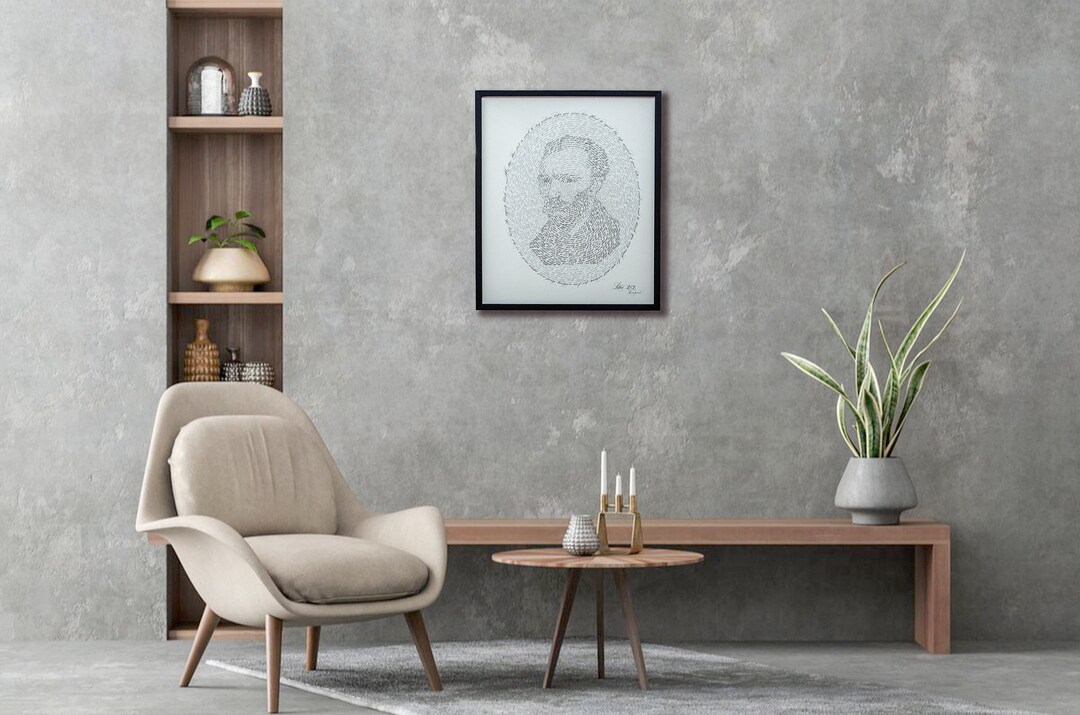 Van Gogh Calligraphy Portrait: Hand-lettered Cotton Paper Art - Etsy
