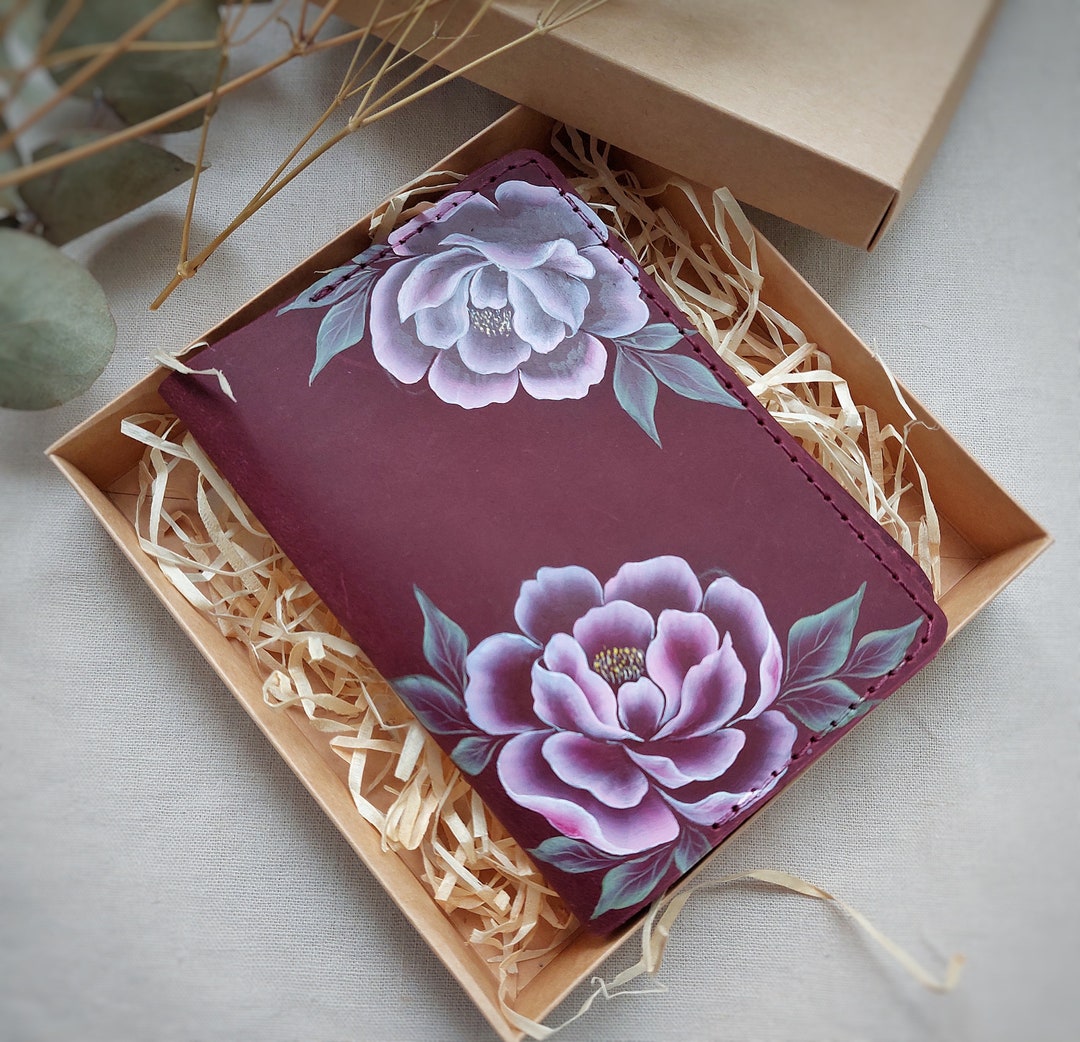 Leather Burgundy Passport Holder for Women, Leather Custom Passport ...