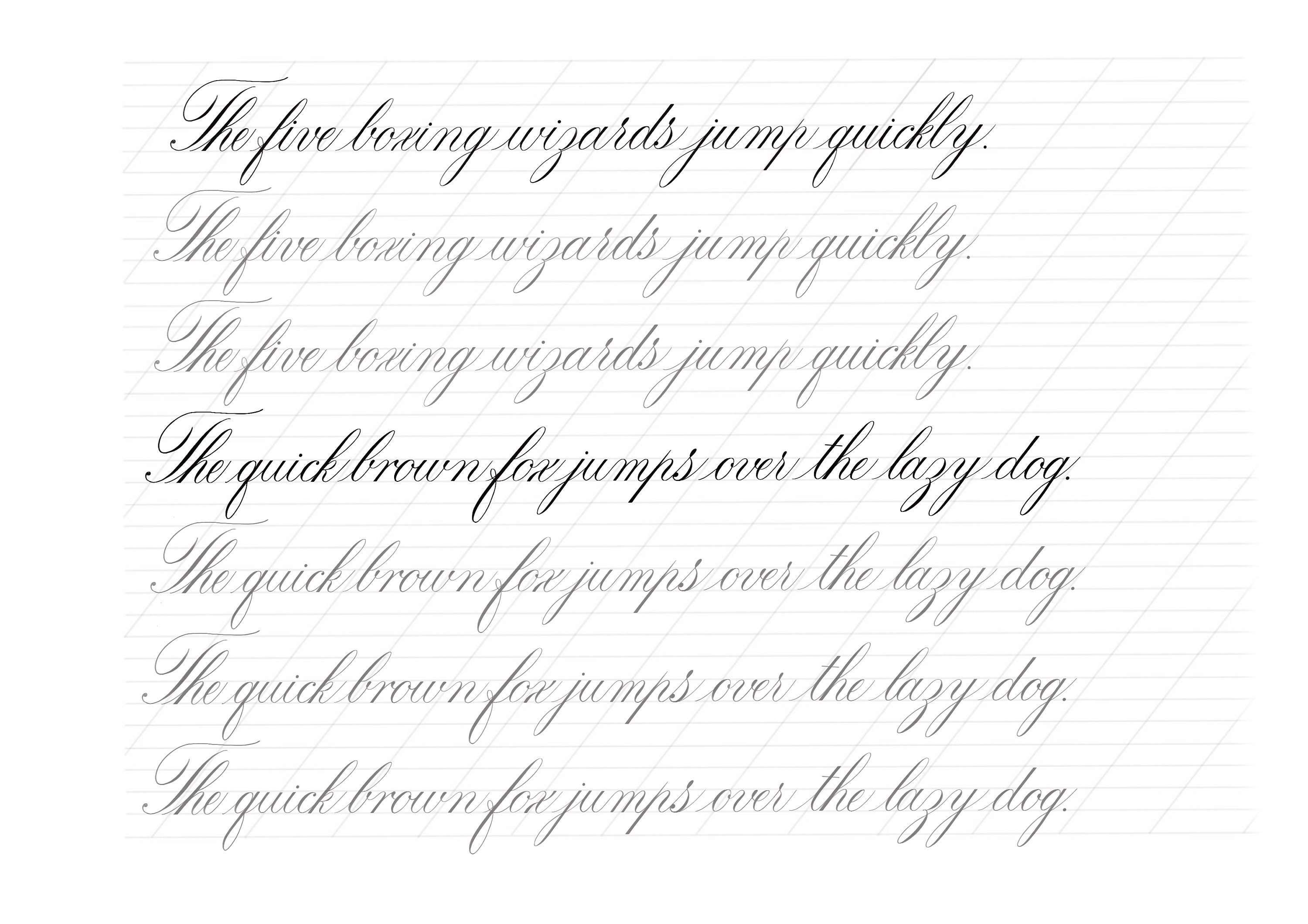 Copperplate Calligraphy Practice Worksheets: Handwriting Guide (25 ...