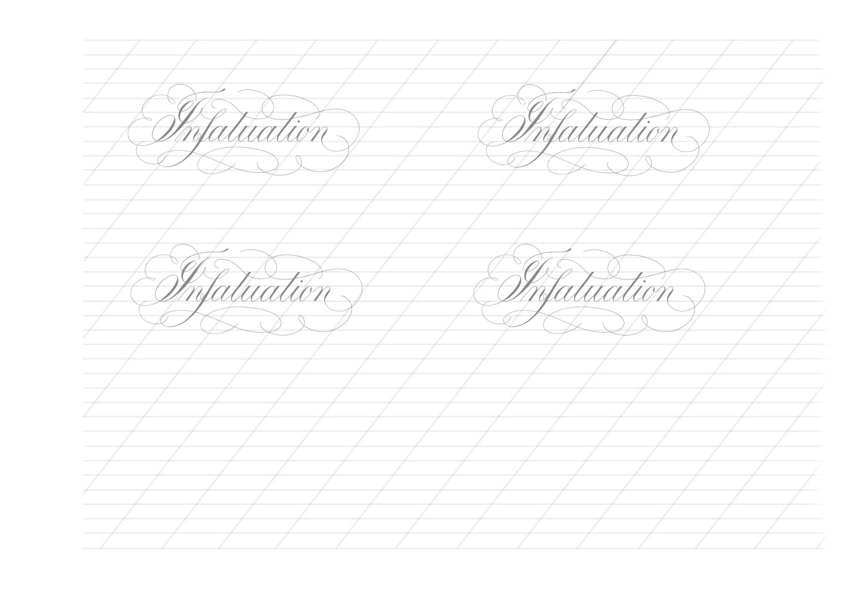 Copperplate Flourish Calligraphy Practice Worksheets: Handwriting Guide ...