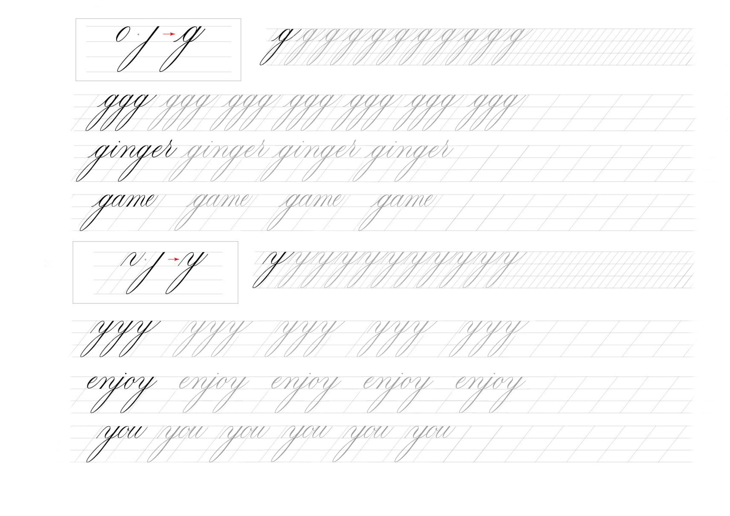 Copperplate Calligraphy Worksheets Calligraphy Practice Sheets ...