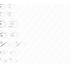 Copperplate Flourish Calligraphy Practice Worksheets: Handwriting Guide ...