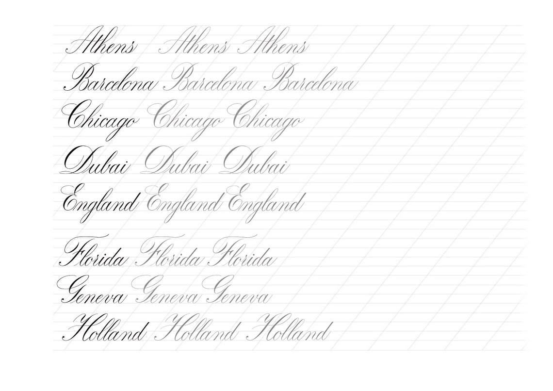 Copperplate Calligraphy Practice Sheets: A-Z Workbook - Etsy