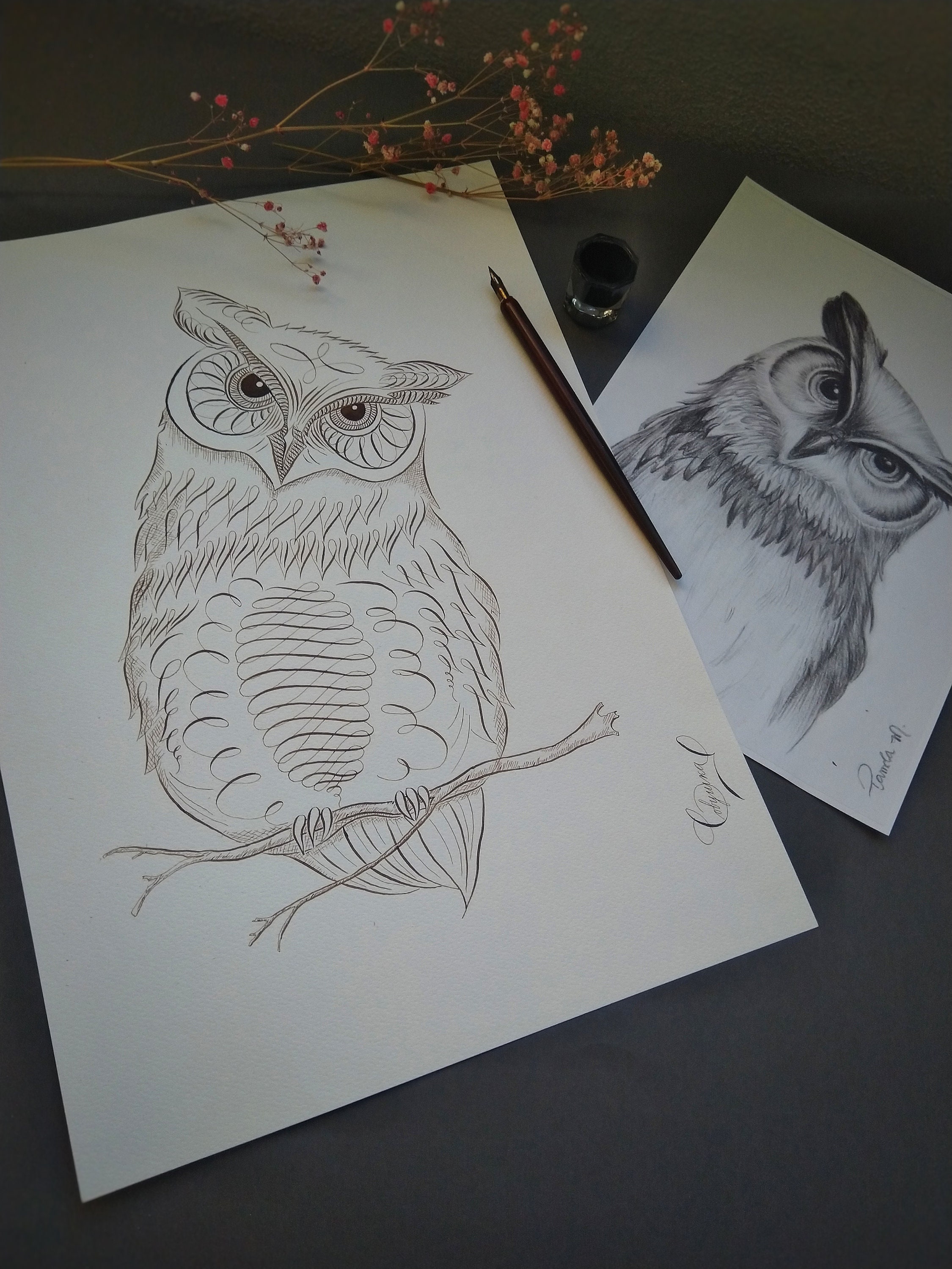 Custom Owl Calligraphy Art Hand Lettering Scripture Wall - Etsy