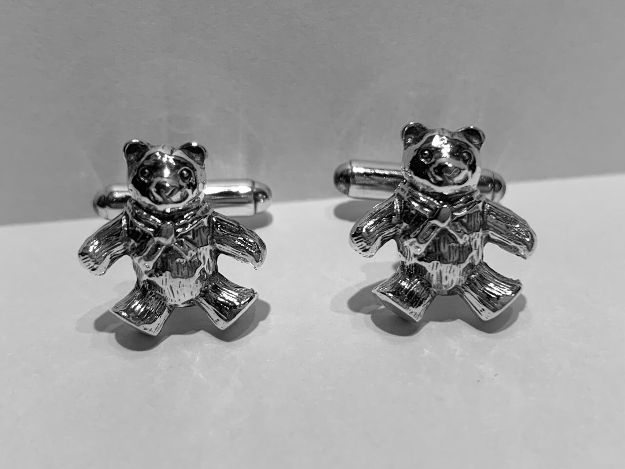 Solid Silver Teddy Bear Cufflinks - Etsy UK