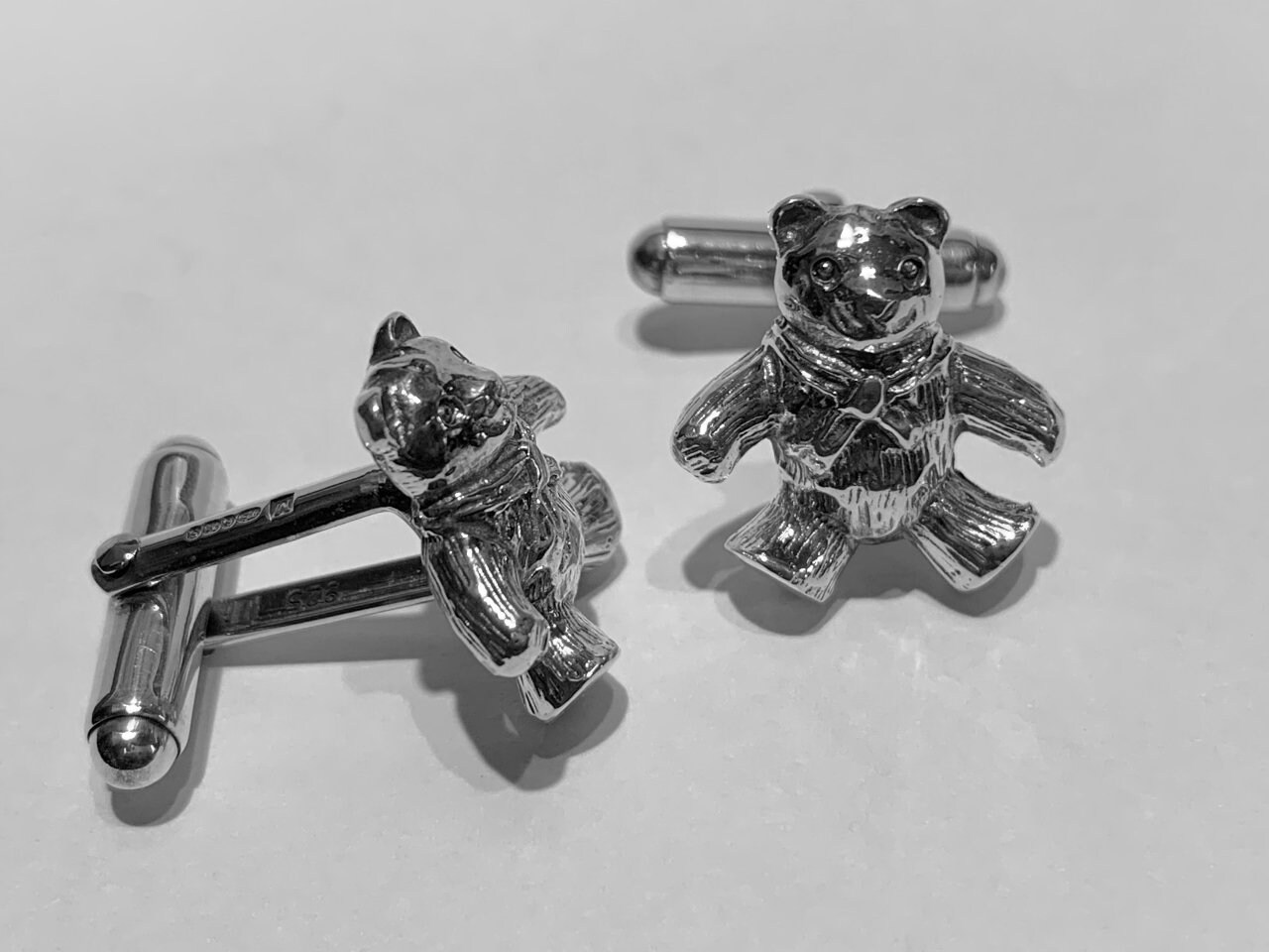 Solid Silver Teddy Bear Cufflinks - Etsy UK