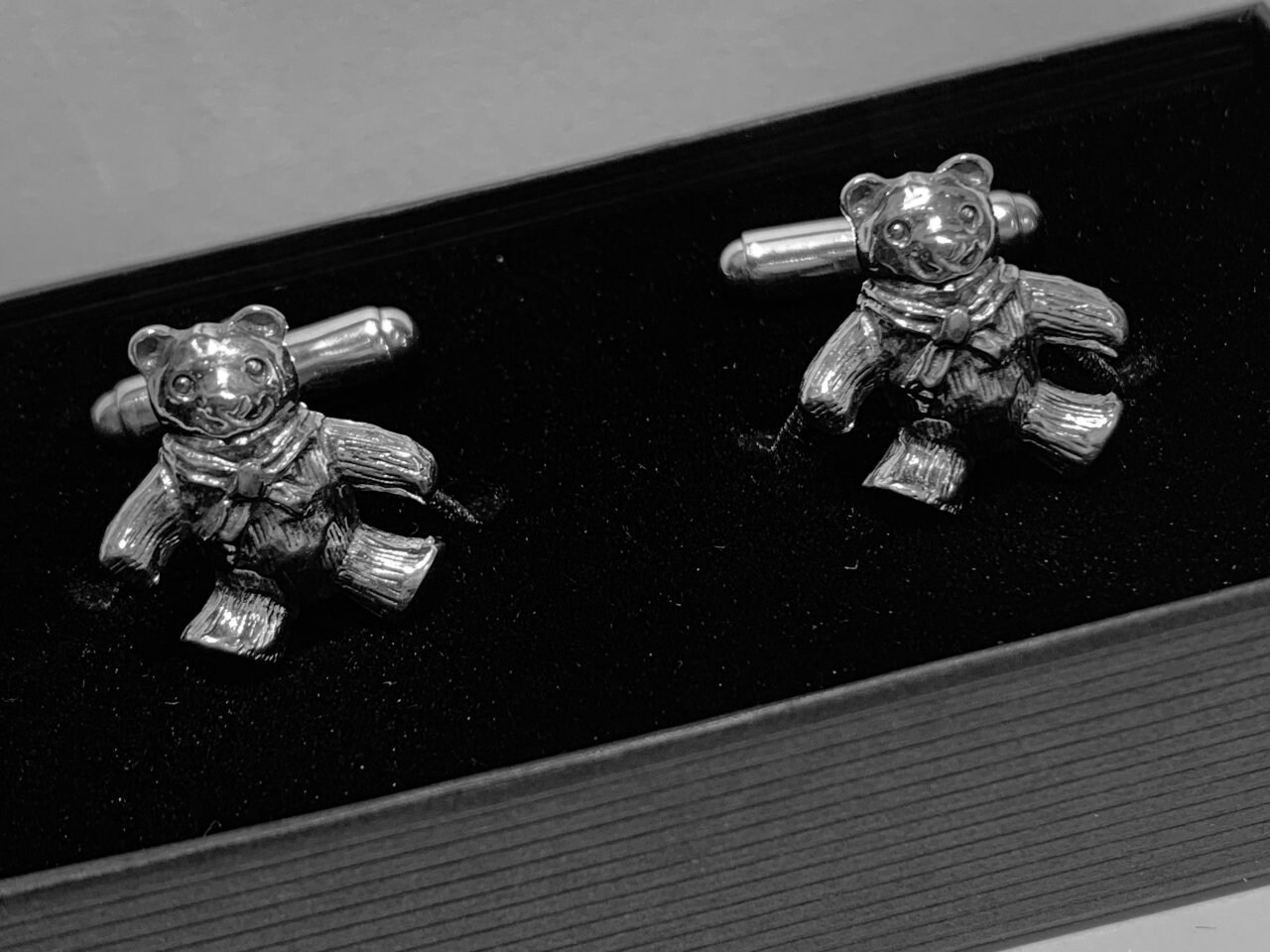 Solid Silver Teddy Bear Cufflinks | Etsy