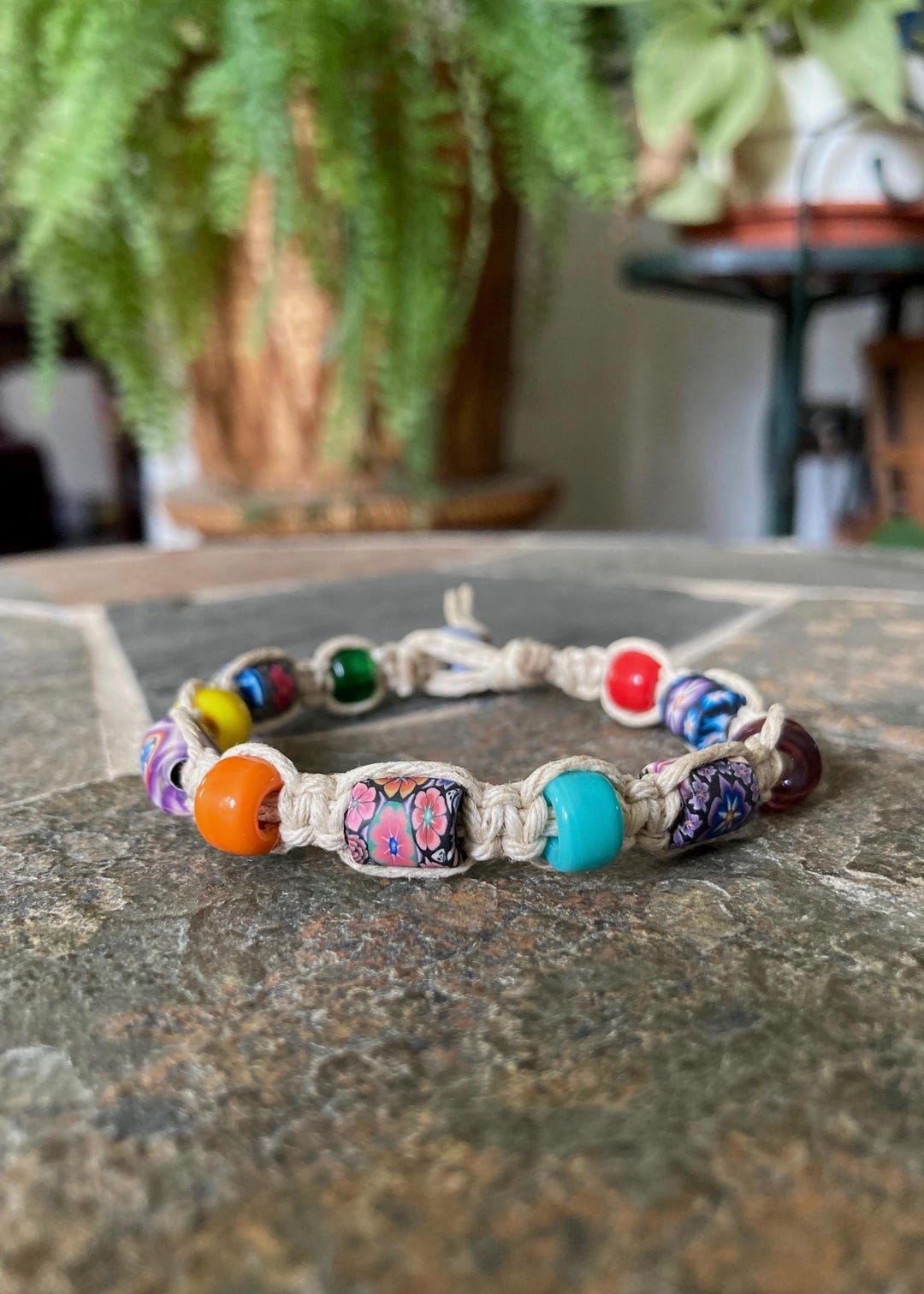 Beaded Hemp Bracelet, Hemp Bracelet, Hippie Bracelet, Boho Bracelet ...