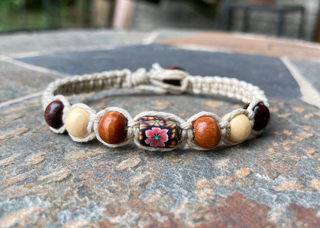 Beaded Hemp Bracelet - Etsy
