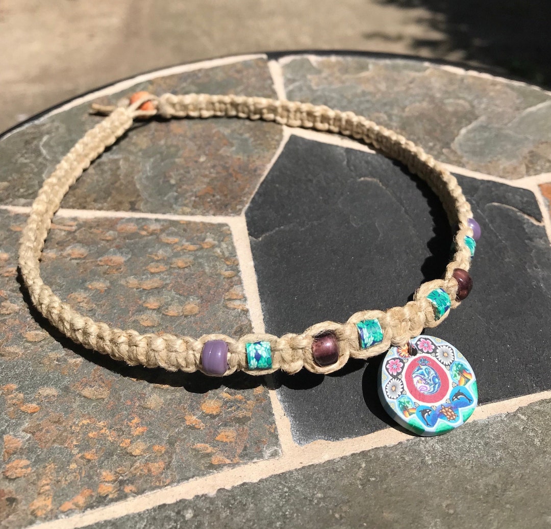 Hemp Necklace, Beaded Hemp Necklace, Hippie Necklace, Stoner Necklace ...