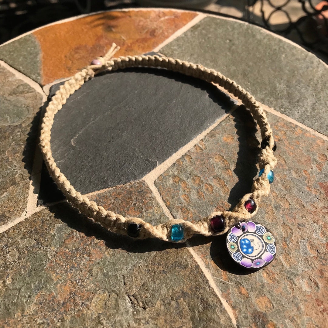 Hemp Necklace, Beaded Hemp Necklace, Hippie Necklace, Stoner Necklace ...