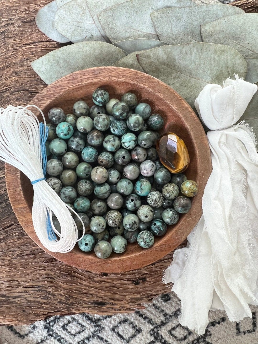 AFRICAN TURQUOISE - DIY Mala Making Kit, Yoga Necklace, Make Your Own ...