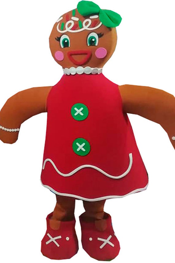 Gingerbread Woman Mascot Costume Adult Party Costume Christmas | Etsy