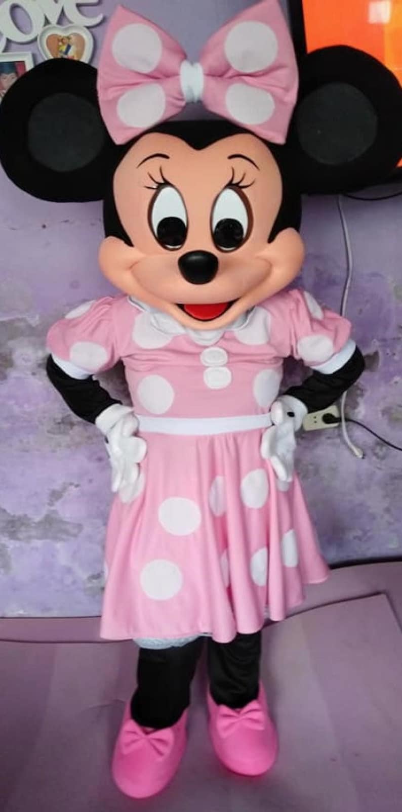 Pink Minnie Mouse Mascot Costume Adult Cartoon Character Etsy