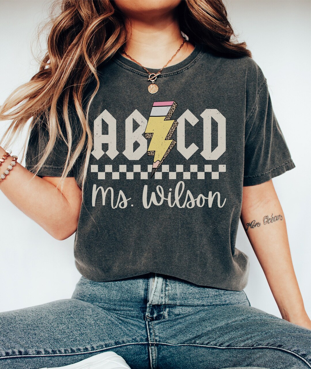 Comfort Colors® Custom ABCD Teacher Shirt, Personalized Teacher Shirt ...