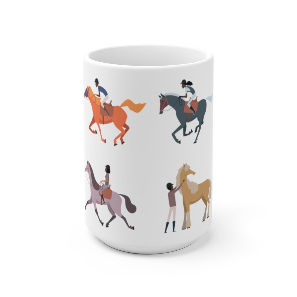 Horseback Riders Mug - African American Mugs - Horse Art - Black Women ...